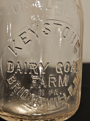 Keystone Dairy Goat Farm Milk Bottle Bridgeville PA Embossed Pint ...