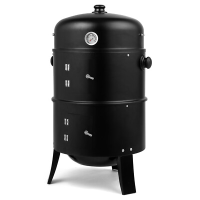 Top Charcoal Smoker BBQ Grill 3in1 Outdoor Vertical Smokers Portable ...