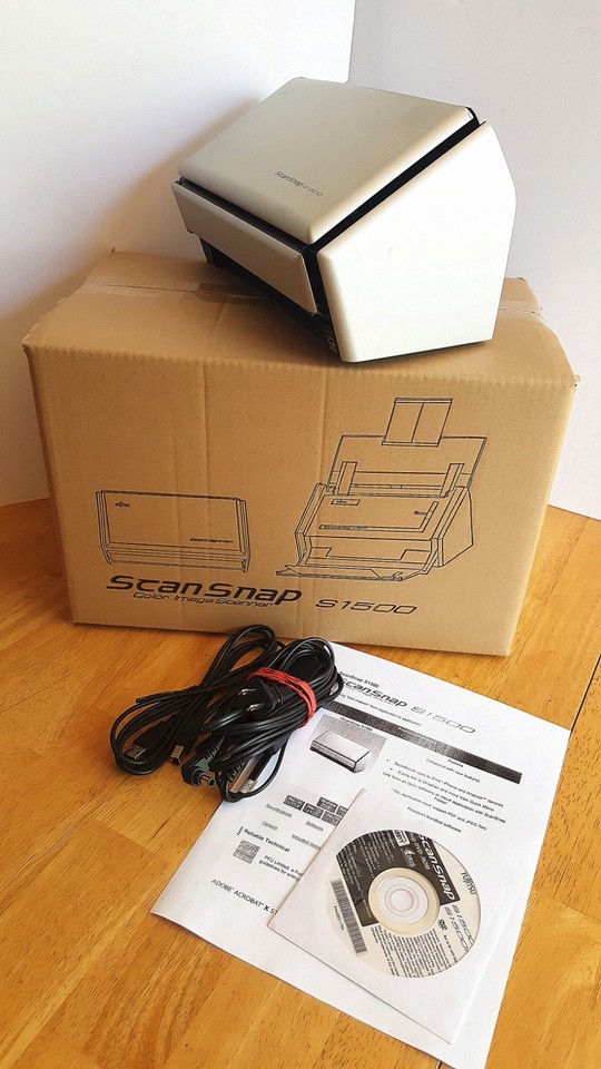 Fujitsu Full Package Scan Snap S1500 Scanner w/ AC Adapter USB+CD over ...