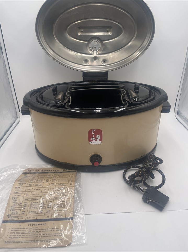Vintage NESCO Electric Roaster Cat. 9735 Chrome Hinged Lid Bakelite ...