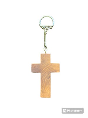 Handmade Wooden Cross Keychain Men Women Religious #2 | eBay