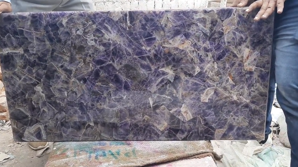 Amethyst Dining Table Top Stone Kitchen & Bar Counter Top Table Slab ...