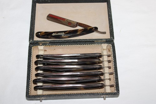 RARE ORPLID Solingen Germany 7-Day 11/16" Straight Razor Set MINT ...