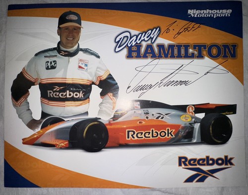 Davey Hamilton Signed 1998 Reebok IRL Indycar Postcard 8.5”X11” | eBay