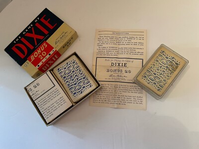 Rare Dixie Vintage Card Game: Or Called Bonus 20, 1954 Parker Brothers ...
