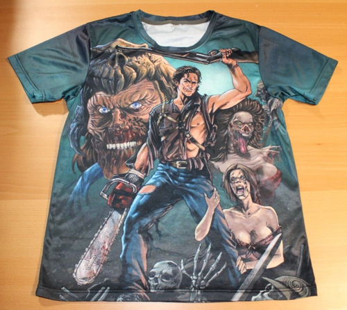 Horror Movie Zombie Killer Chainsaw Shotgun Short Sleeve Shirt Medium ...