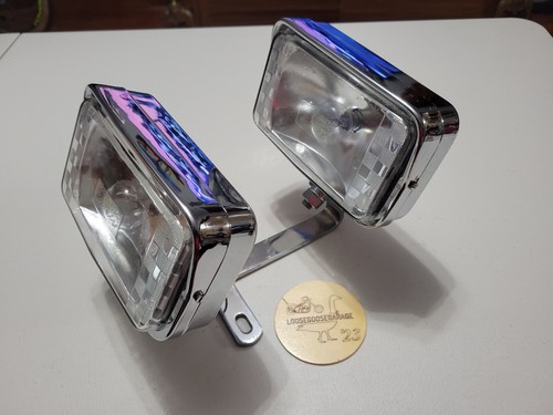 NOS Dixie Harley Dual Headlight Mount Bracket Stacked Double Head Light ...