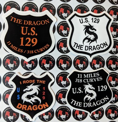 Lot of 4 I Rode The Dragon Highway 129 Tail Of The Dragon Sticker ...
