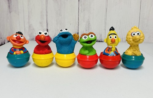 Sesame Street Roly Poly Wobble Toy Big Bird Ernie Bert Elmo Cookie ...