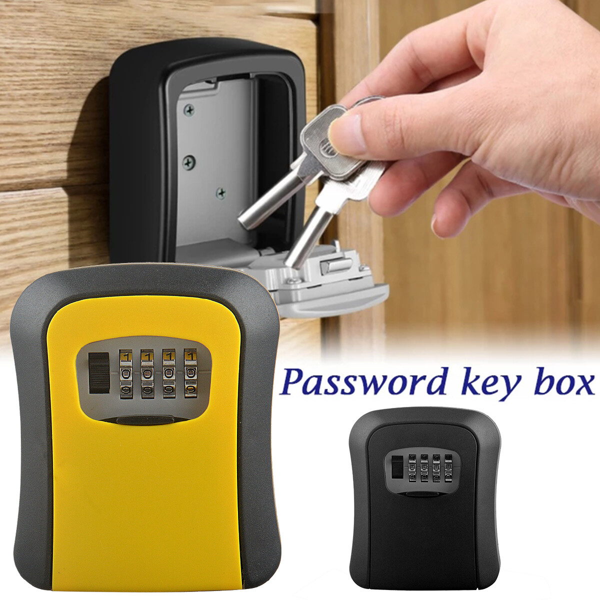 Key Safe Box 4 Digit Wall Mounted Outdoor High Security Code Lock ...