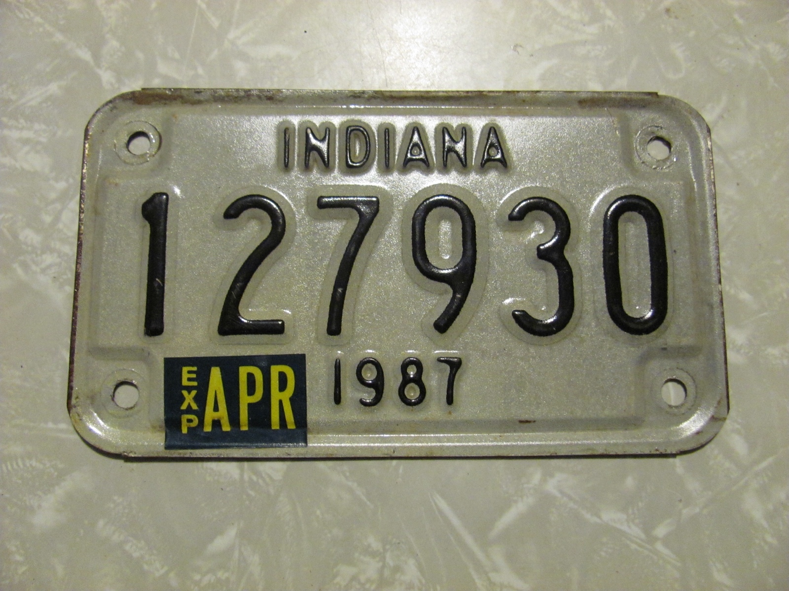 1986 INDIANA MOTORCYCLE LICENSE PLATE original paint FREE SHIPPING | eBay