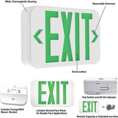 Dual-Lite EXIT MINI THERMPL GR BBU Hubbell Lighting Duallite Exit Sign ...
