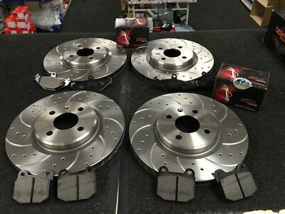 LOTUS ELISE MK2 FRONT REAR DRILLED GROOVED BRAKE DISCS AND MINTEX BRAKE ...