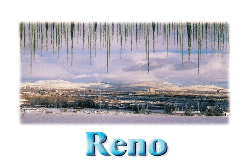 Reno, NV Nevada Reno Scenic Mountain Aerial View Landmark Advertising ...