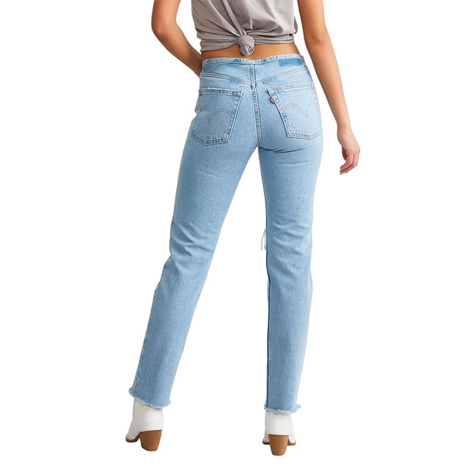 Levi's Jeans 501 High Rise Slim Ripped 501 Strappato Donna W27 L30 | eBay