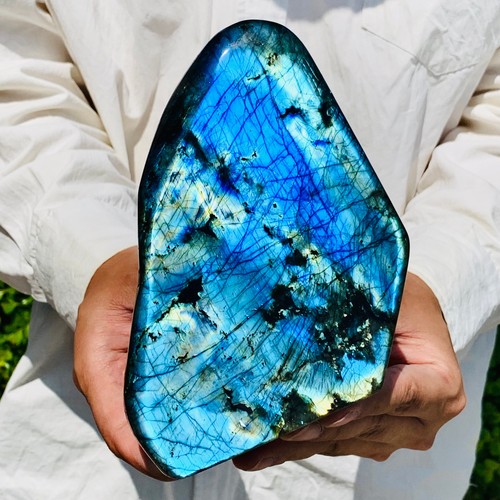 3.04LB Natural Labradorite Quartz Crystal Freeform Mineral Specimen ...