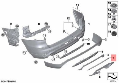 Genuine BMW X3 G01 X3 18d TX11 TX12 TX15 TX16 Chrome Strip 51117458875 ...