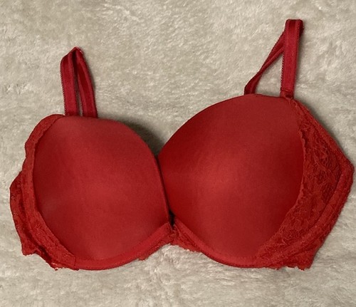 VICTORIA’S SECRET Dream Angels Push-up Balconette Bra Red 34C Lace ...