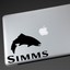 SIMMS VINYL STICKER CAR DECAL shirt hat vest waders boot fishing fly ...