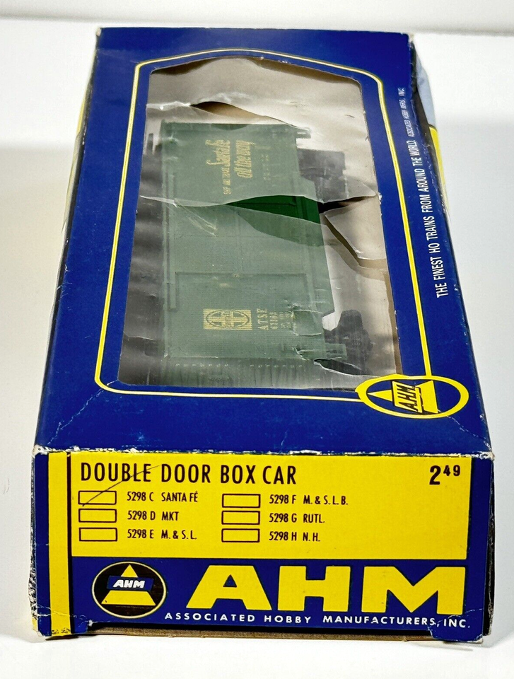 AHM Santa Fe HO Scale Double Door Box Car A.T.S.F. 67382 Green AHM ...