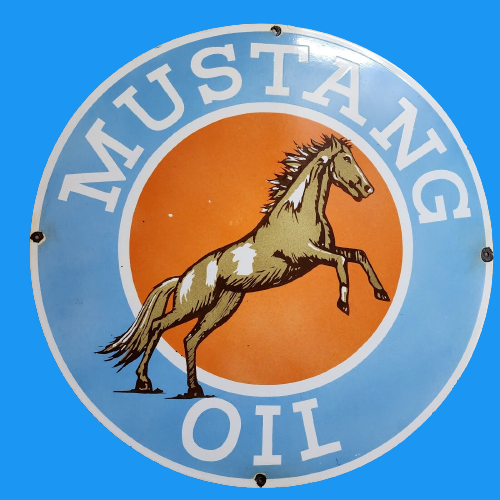 Porcelain Mustang Oil Enamel Sign Size 30x30 Inches Double Sided | eBay