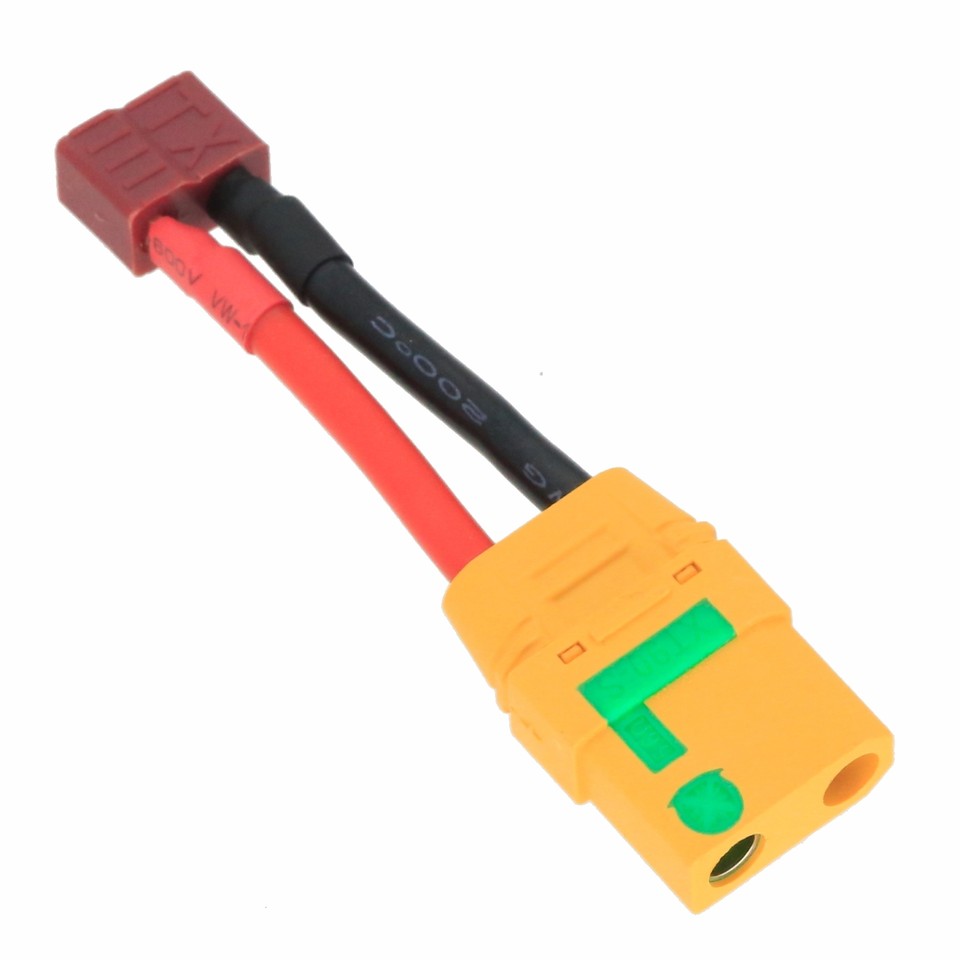 Amass XT90-S Anti Spark Female to Deans Nylon T Plug Female cable 12AWG ...