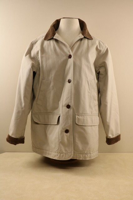 Women's LL Bean Cotton Canvas Barn Field Coat Jacket Quilted Lining ...