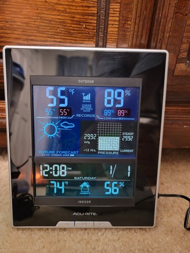 Acurite Weather Station Hub 02075-RX Temp Humidity Date Time Indoor ...