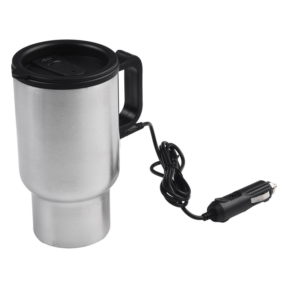 12V Stainless Steel Heated Boiling Mug Coffee Tea Water Cup Electric ...