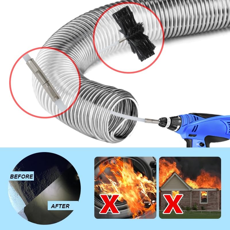 Particle Furnace Cleaning Brush 4"/6"Brush Chimney Dryer Vent Cleaner ...