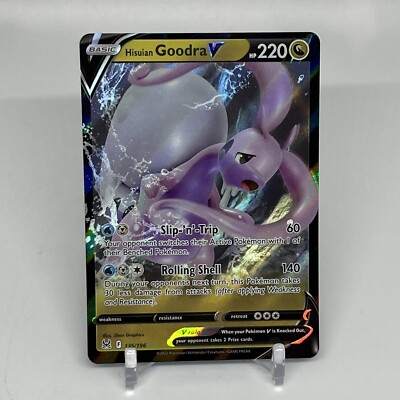 Hisuian Goodra V 135/196 Full Art Holo Pokemon Trading Card Lost Origin ...