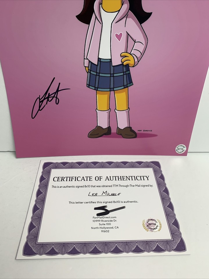 Lea Michele (Simpsons) Signed Autographed 8x10 photo - AUTO with COA | eBay