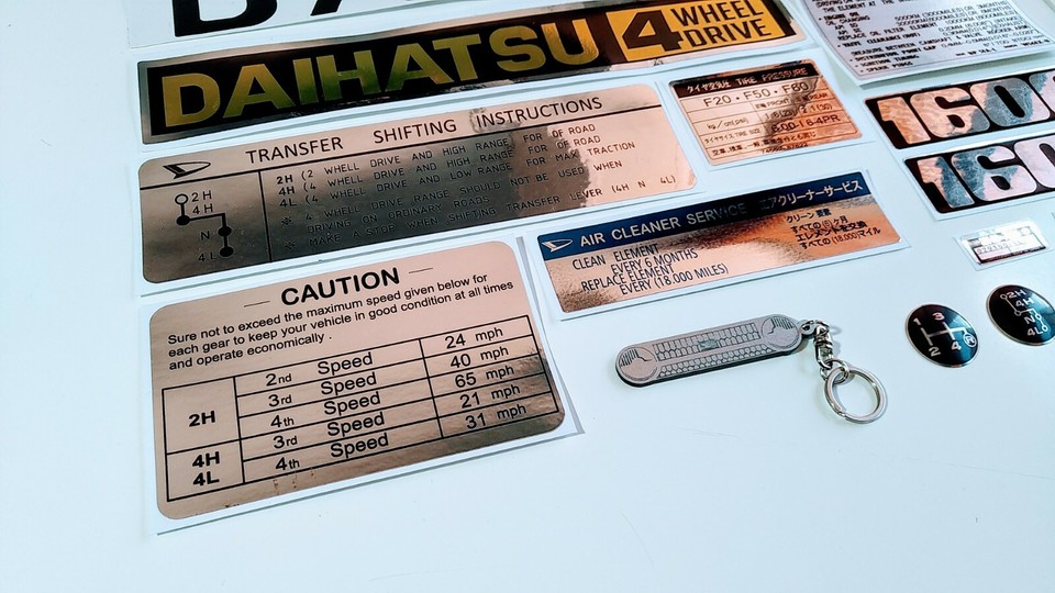 DAIHATSU F20 TAFT WILDCAT DECALS stickers (4 speed shift plate) | eBay