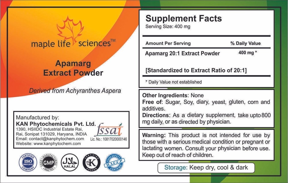 Apamarg 20:1 Extract Powder Achyranthes Aspera No Fillers Pure & High ...