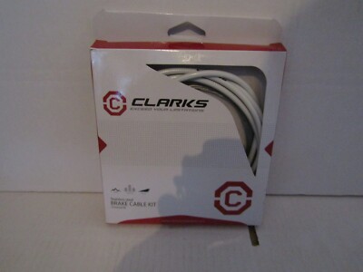CLARKS Stainless Steel BRAKE CABLE KIT Hybrid Road Mountain Bike WHITE ...