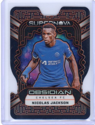 2023-24 Panini Obsidian Nicolas Jackson Supernova DieCut Orange Etch ...