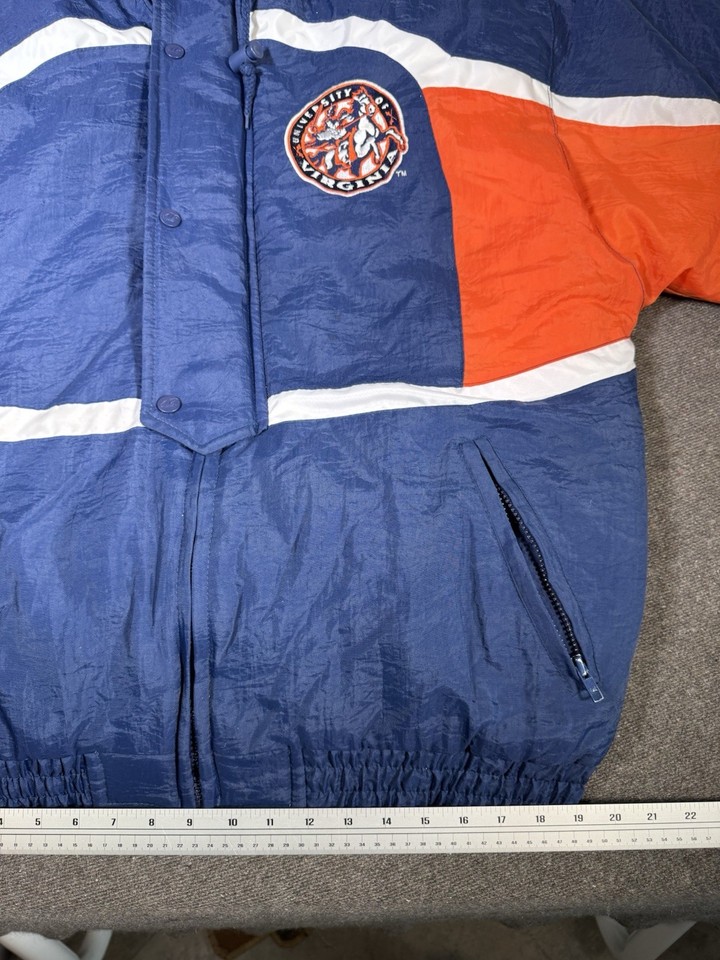 Vintage 90s Logo Athletic UVA Virginia Cavaliers Full Zip Puffer Jacket ...