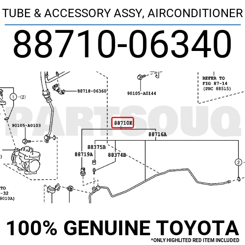 8871006340 Genuine Toyota TUBE & ACCESSORY ASSY, AIRCONDITIONER | eBay