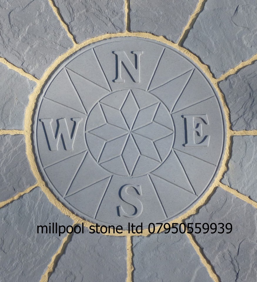 1.2m Char - Grey Compass Rotunda Circle Patio Paving slabs [Delivery ...