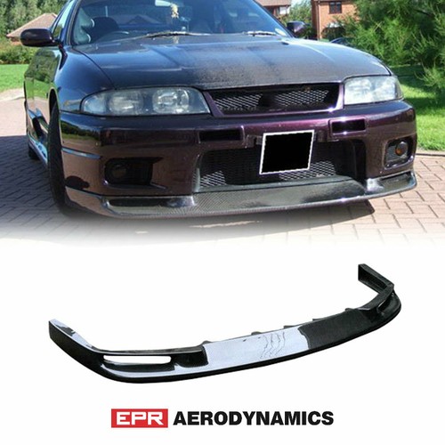 Carbon Glossy JUN Style Fit For Nissan Skyline R33 GTR Front Lip Under ...