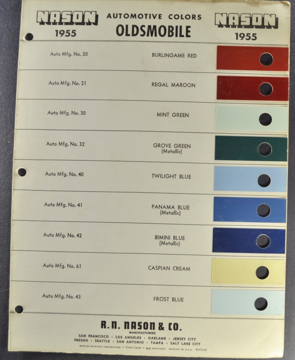 Tableta Grafica 1953 Chevrolet Paint Chips By DuPont Color Bulletin No ...