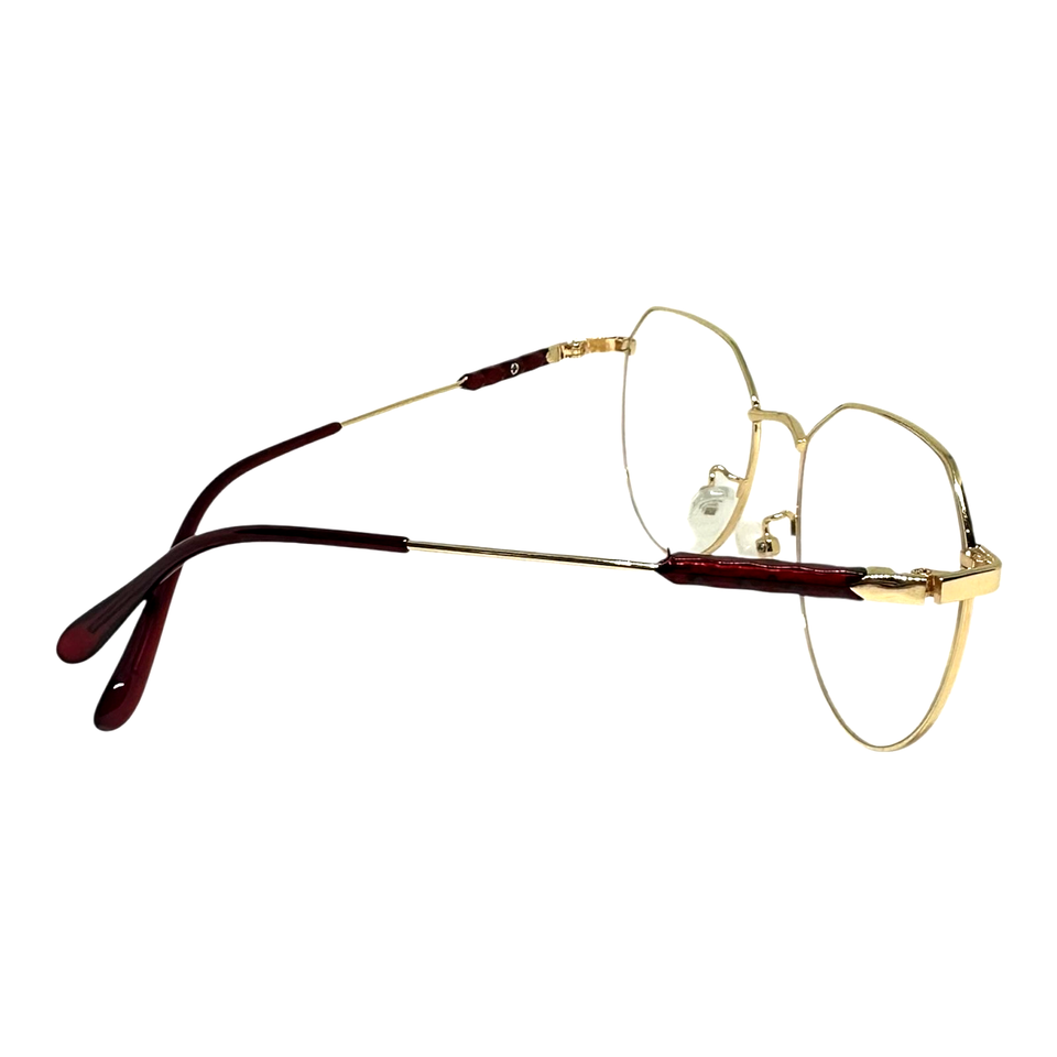 Eyeglasses Red Gold Wire Rim Round Reading Glasses Women's Oval Stylish ...