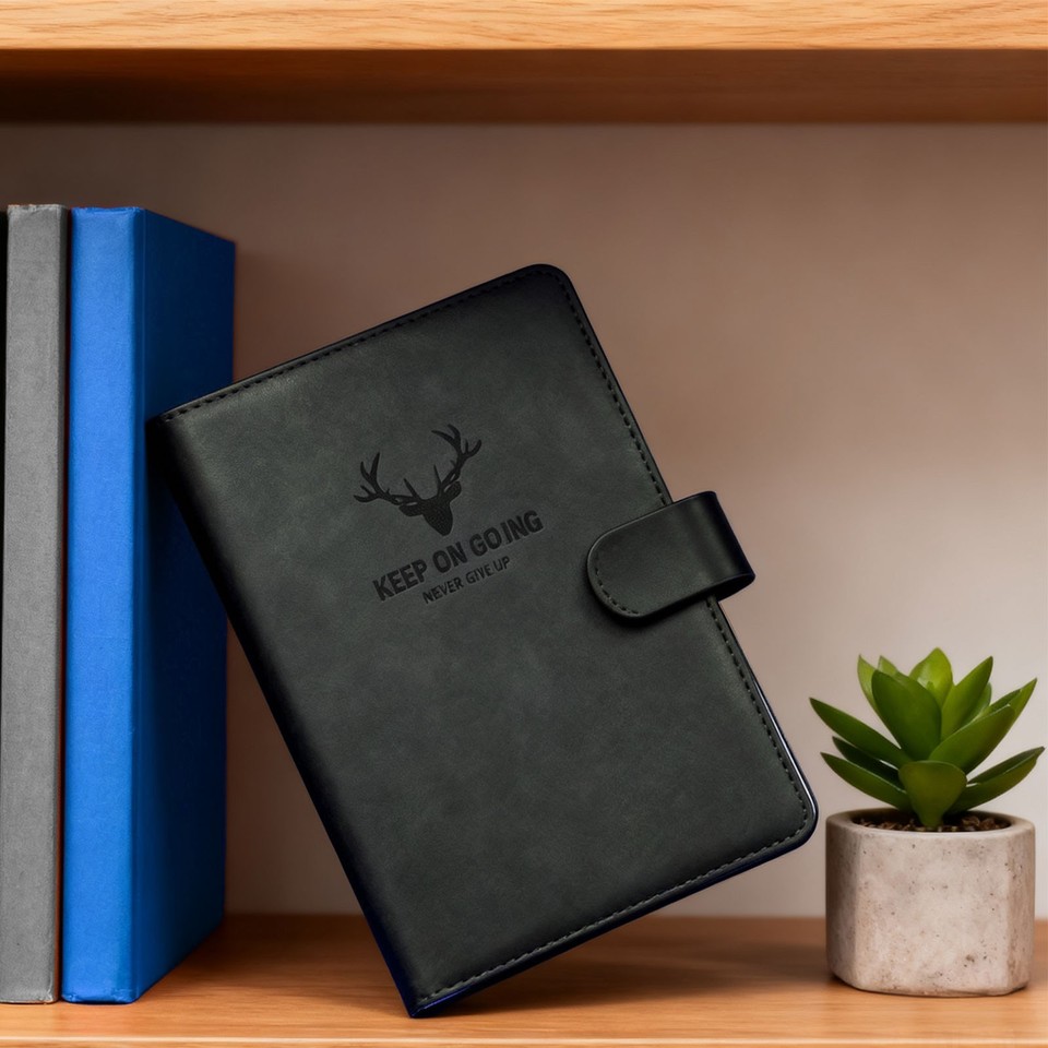 365 Pages A5 Notebook PU Leather Cover Personal Lined Paper Diary Book ...