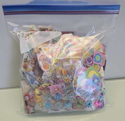 Lot Of Loose Stickers 3d Stickers Scrapbooking Paper Pieces Gallon Zip Lock Bag | eBay