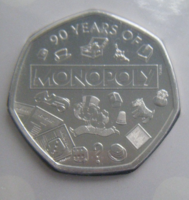 2025 90 Years of Monopoly 50p Fifty Pence Coin BU Royal Mint Pack - in ...