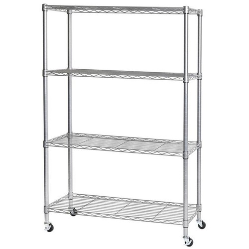 Seville Classics Wire Shelving Storage Unit 4-Tier Steel Shelves ...