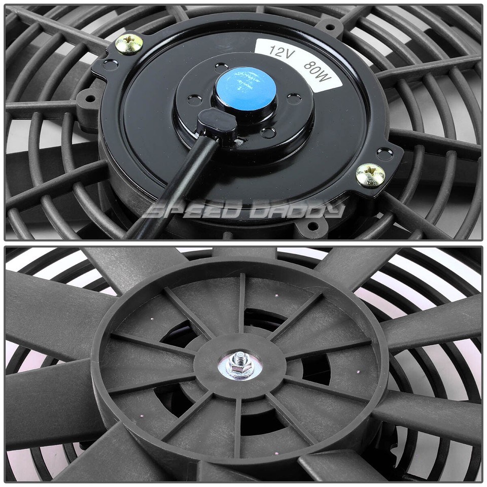 2 X UNIVERSAL SLIM 10" PULL/PUSH RADIATOR ENGINE BAY COOLING FAN ...
