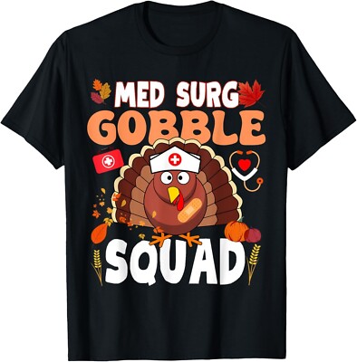 Fall Vibes and Funny Turkey Thanksgiving Nursing Shift Team T-Shirt ...