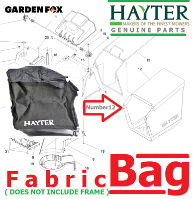 Genuine HAYTER Harrier 41 mdl 377A sn 40300000-999999 FABRIC GRASSBAG ...