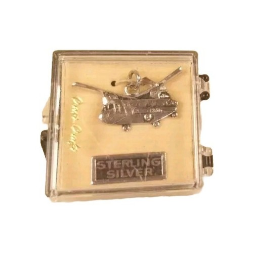 Crest Craft Vintage Rare NOS Sterling Silver Army Helicopter Lapel Pin ...